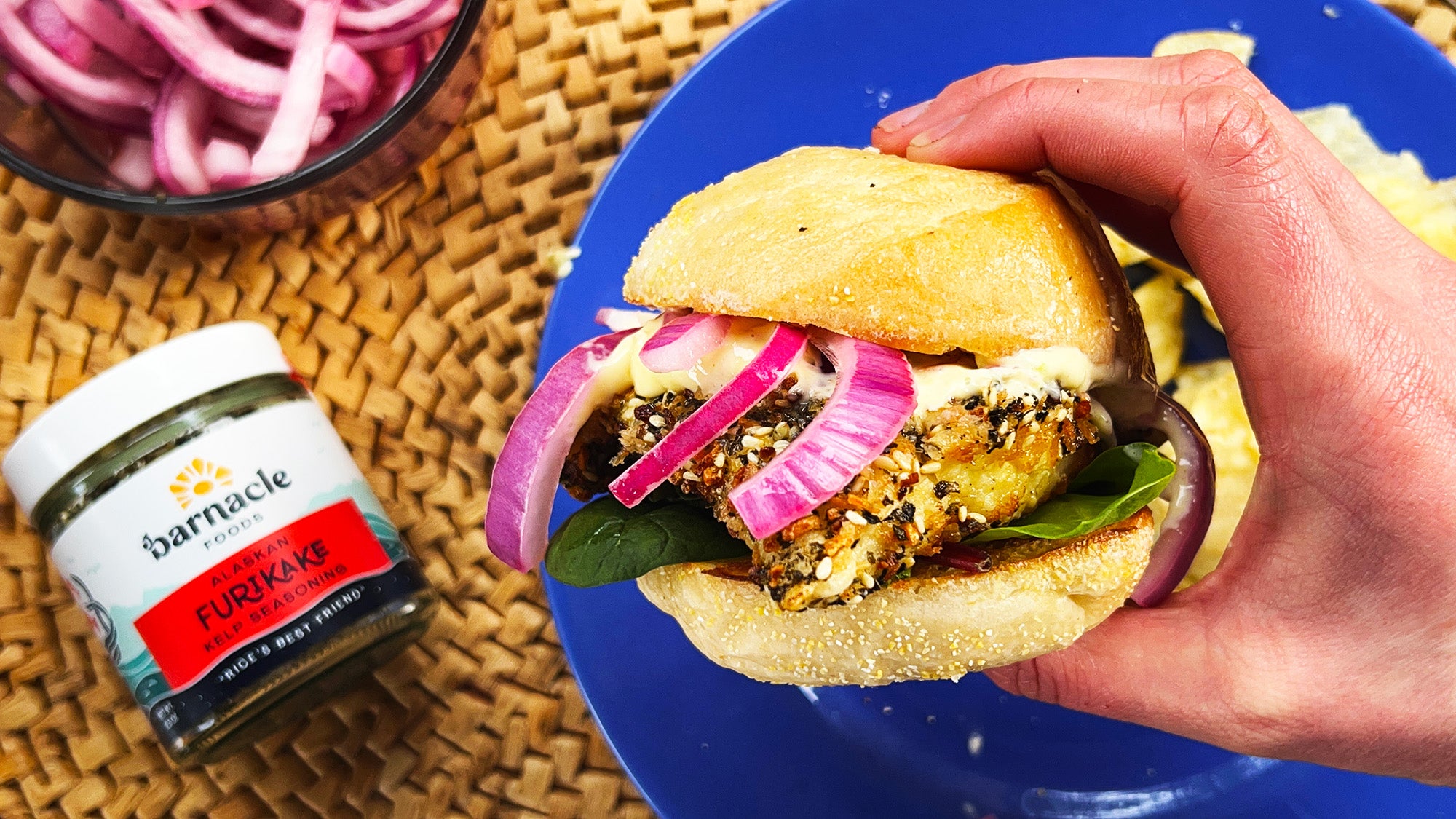 Crispy Furikake Fish Burger – Barnacle Foods