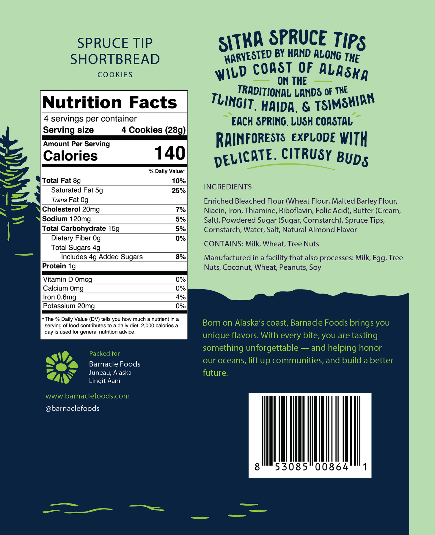 Spruce Tip Shortbread Cookies – Barnacle Foods